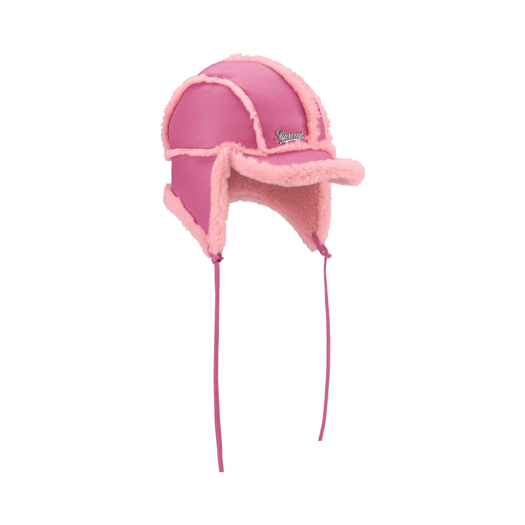 Supreme Shearling Lined Earflap Cap - Pink | Editorialist