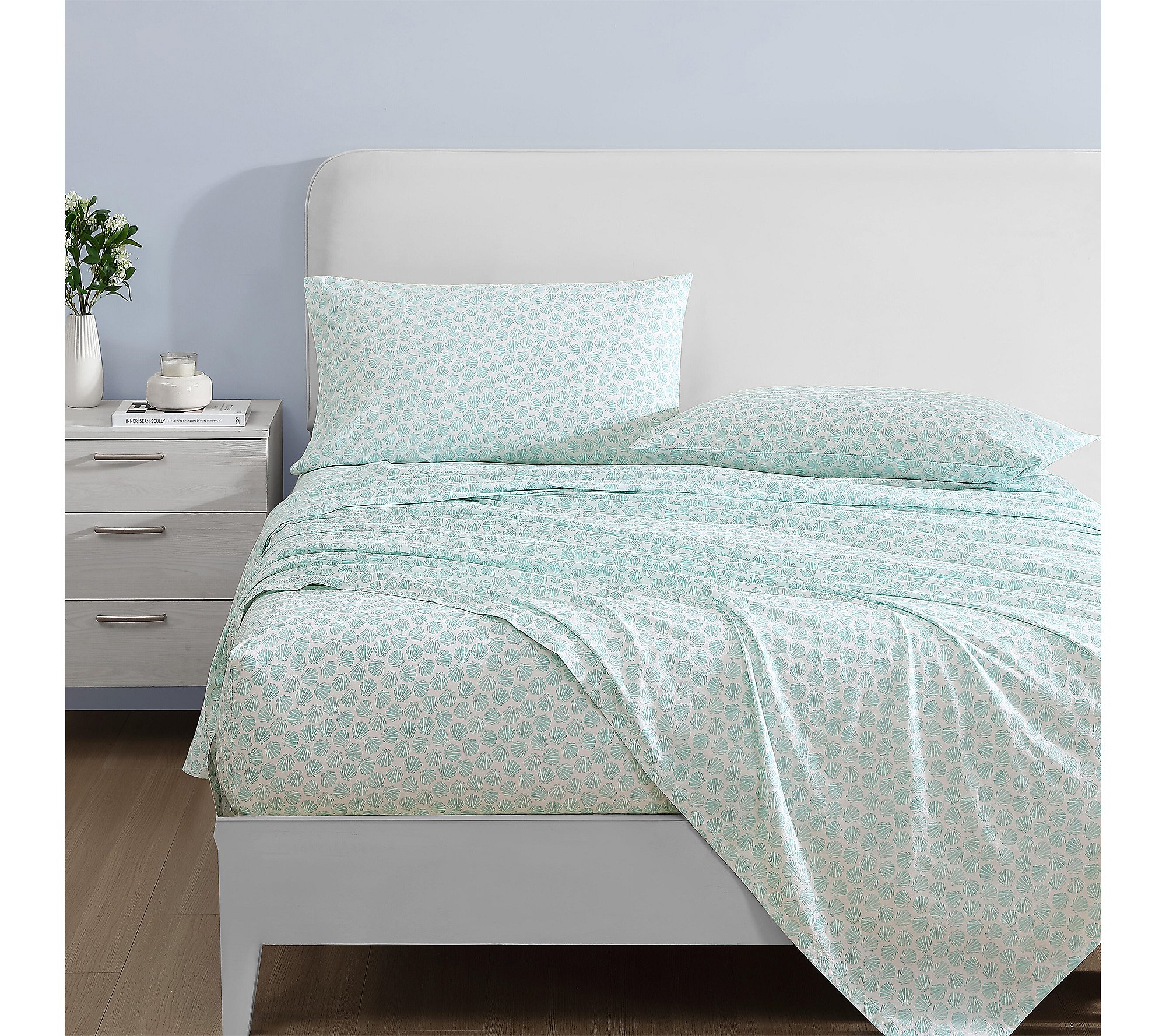 Laura Ashley Margate Shells Teal Cotton Queen S Heet Set - One-Color ...