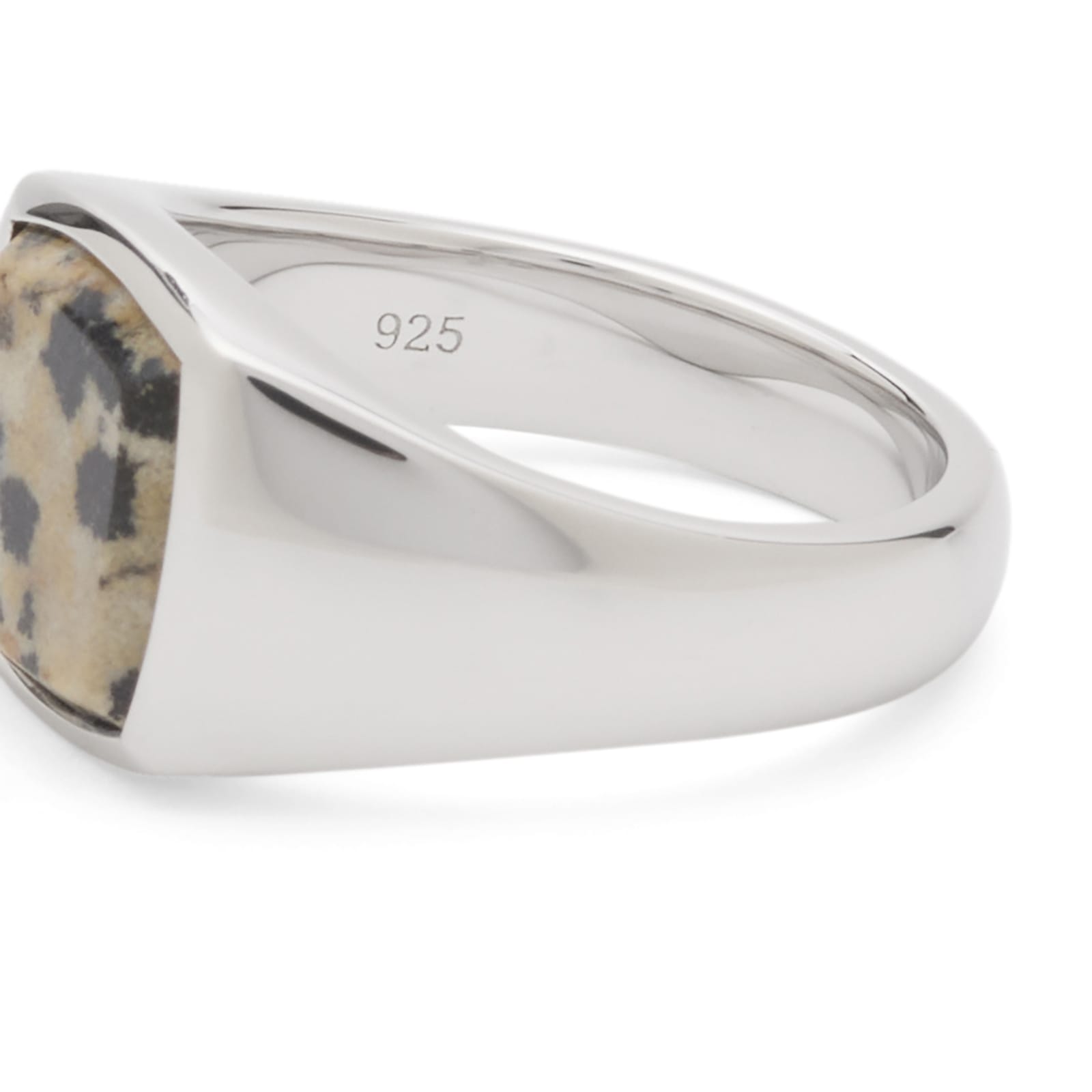 アクセサリー TOM WOOD KAY LEOPARD JASPER RING 60 size Tom Wood Kay Leopard Jasper Ring In Silver - 50% Off | Editorialist