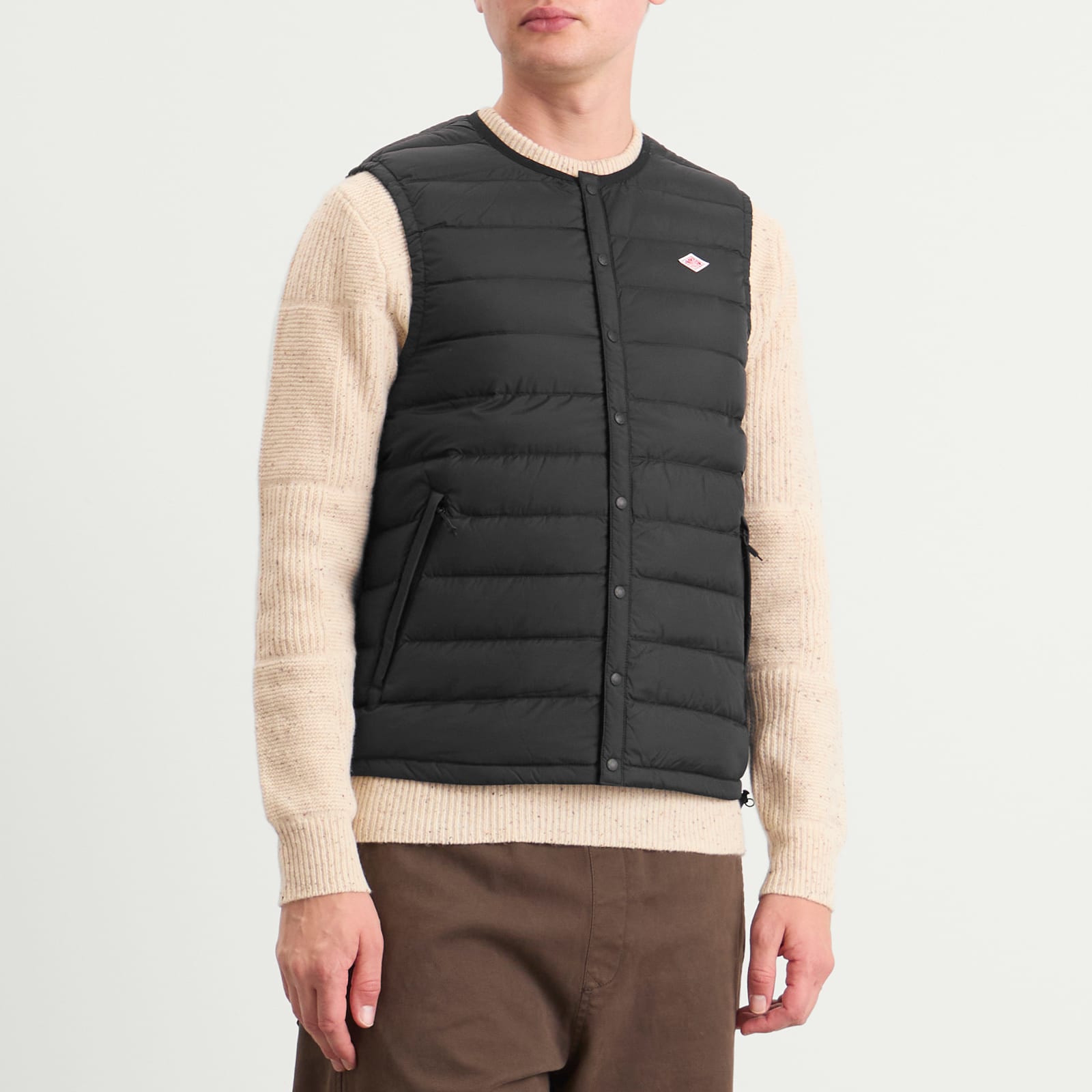 Danton Inner Down Crewneck Vest - Black | Editorialist
