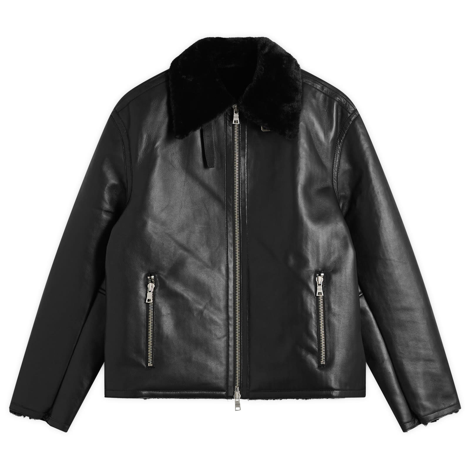 Mki Miyuki Zoku V2 Shearling Flight Jacket - Black | Editorialist
