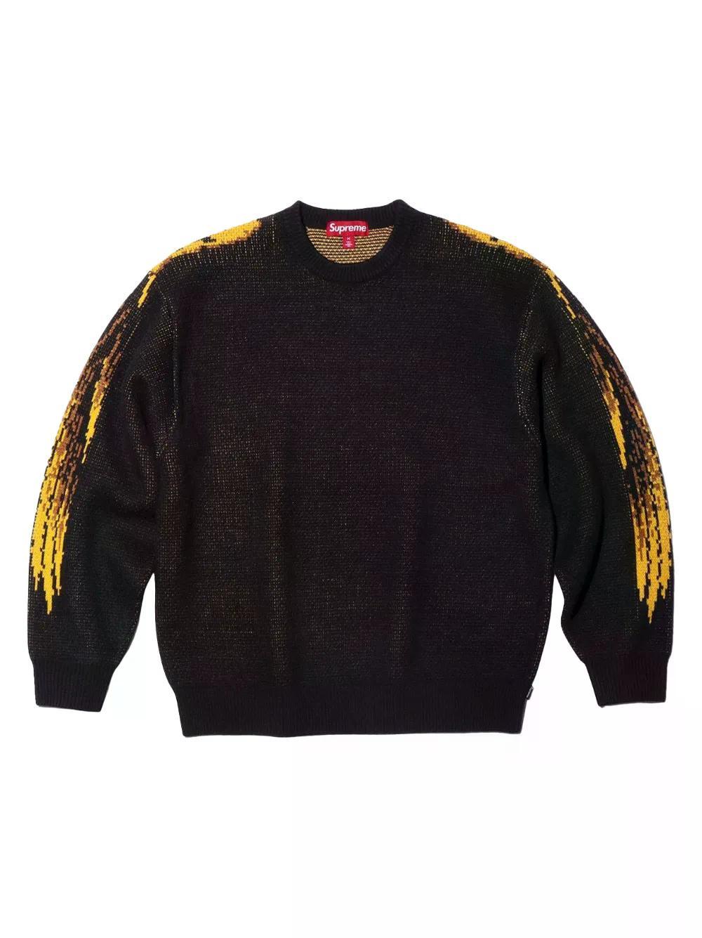 Supreme Digital Flag Sweater - Black | Editorialist