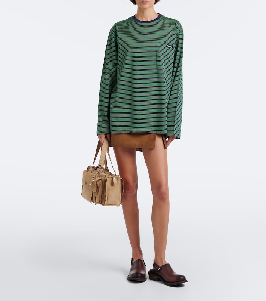 MIU MIU Striped Cotton Jersey T-Shirt