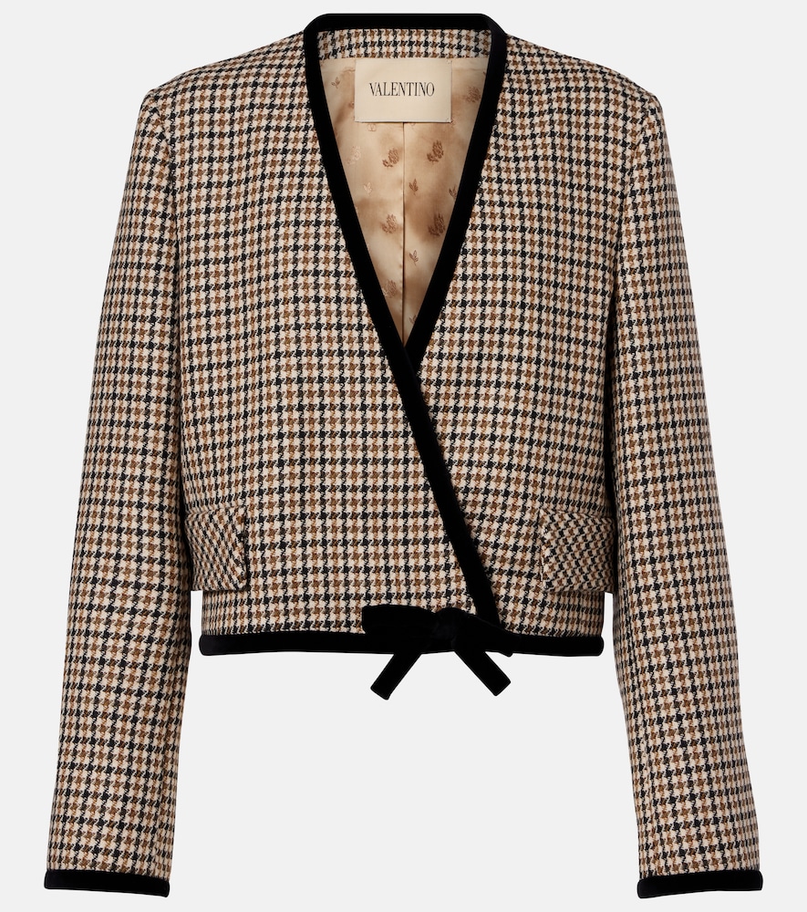 VALENTINO Houndstooth Virgin Wool Jacket