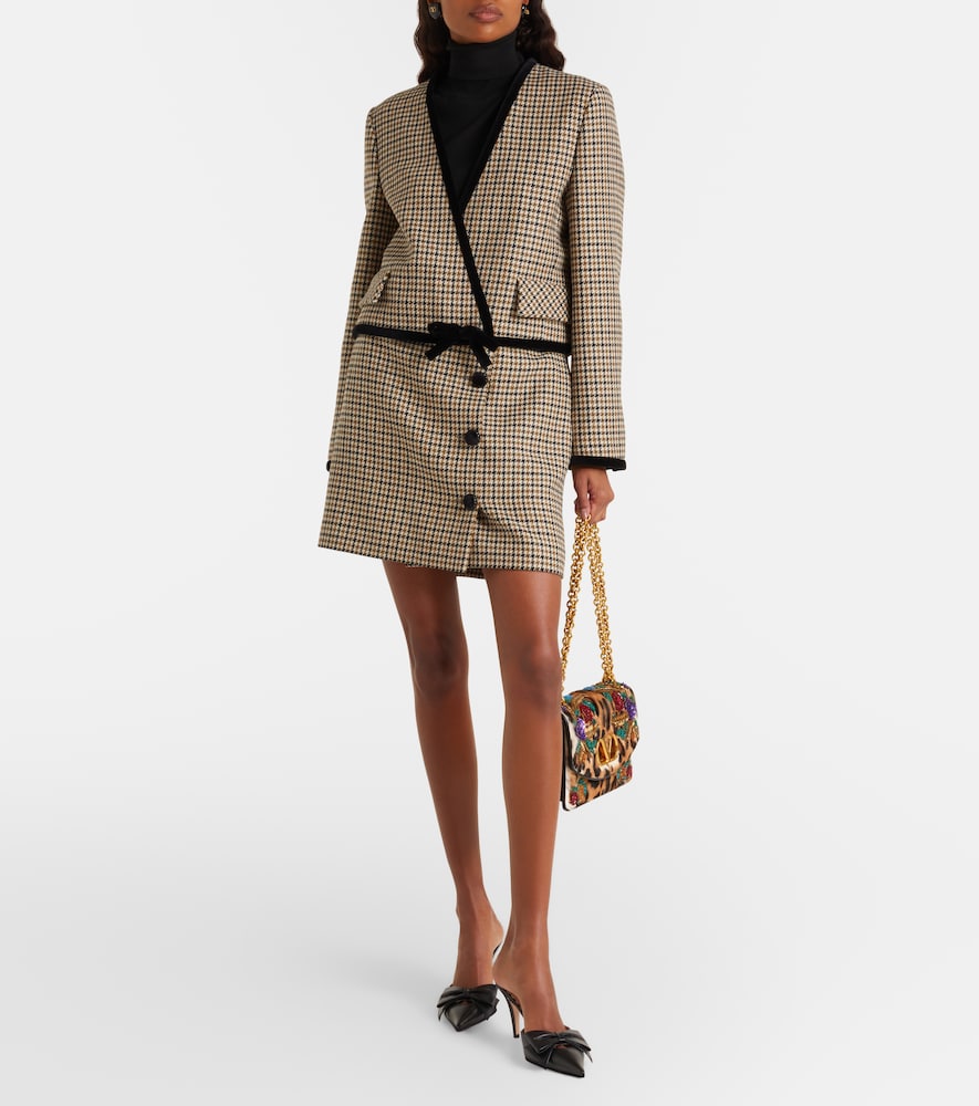 VALENTINO Houndstooth Virgin Wool Jacket