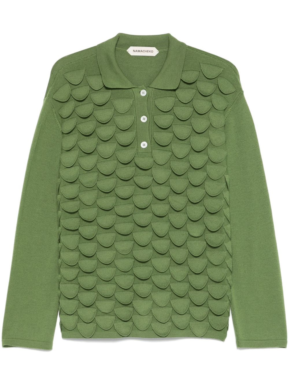 Namacheko Patterned-Jacquard Knitted Polo Shirt In Green - 66% Off