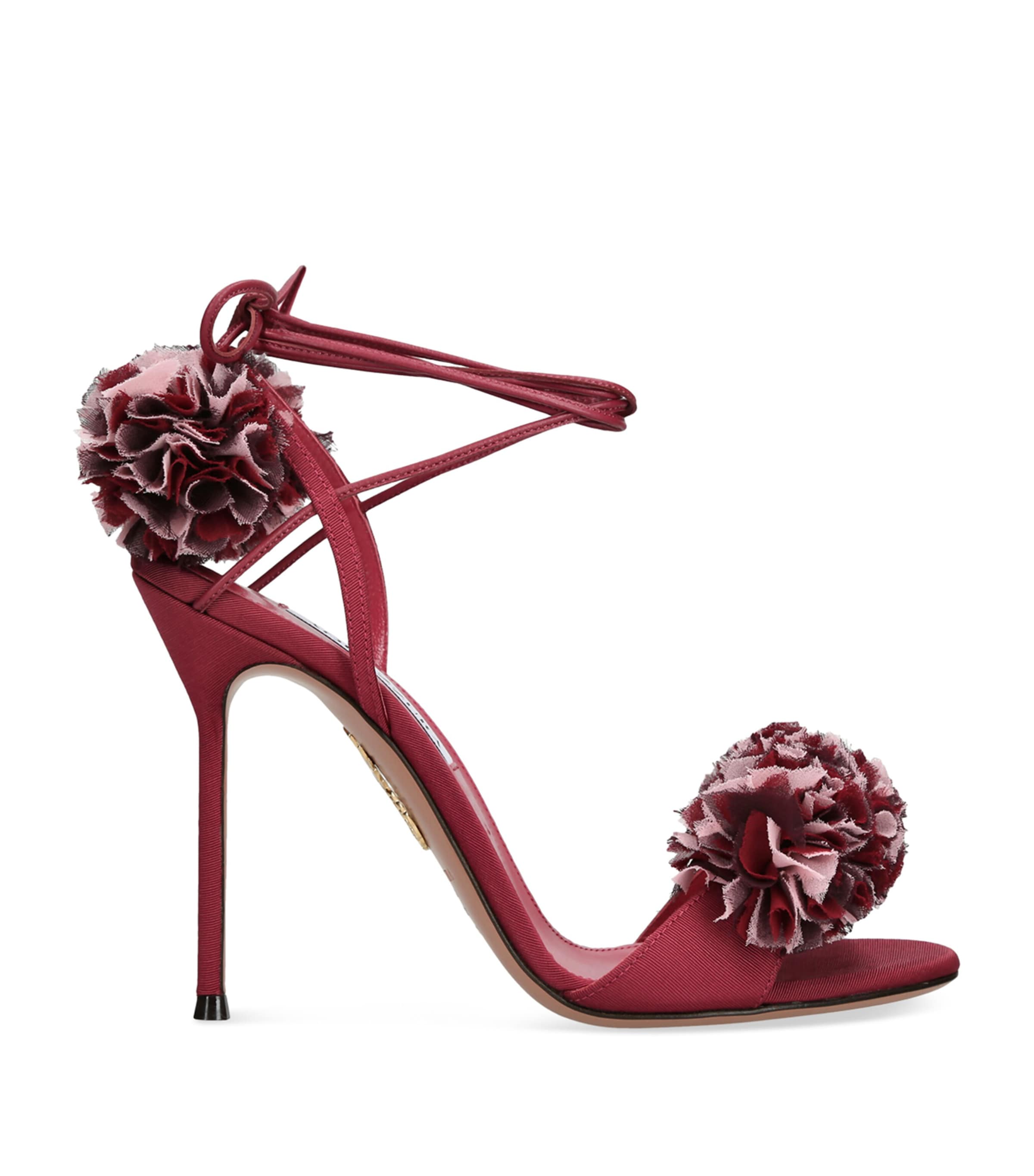 Aquazzura Leather Cherry Kiss 105 Sandals - Red | Editorialist