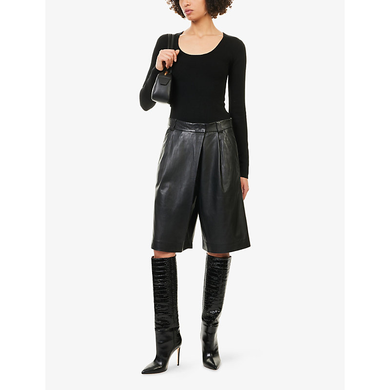 TOTÊME Ribbed Scoop-Neck Stretch-Wool Blend Top