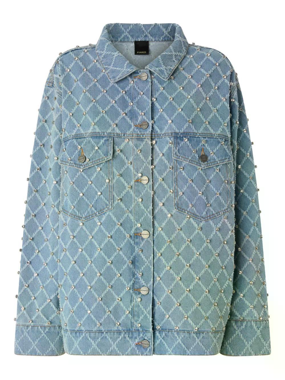 PINKO Embellished Wide-Leg Jeans