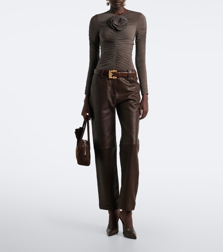 MAGDA BUTRYM MAGDA BUTRYM Floral Appliqué Ruched Top