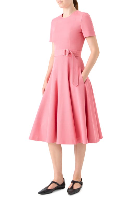 AKRIS Akris punto Cotton Blend Belted A-Line Dress