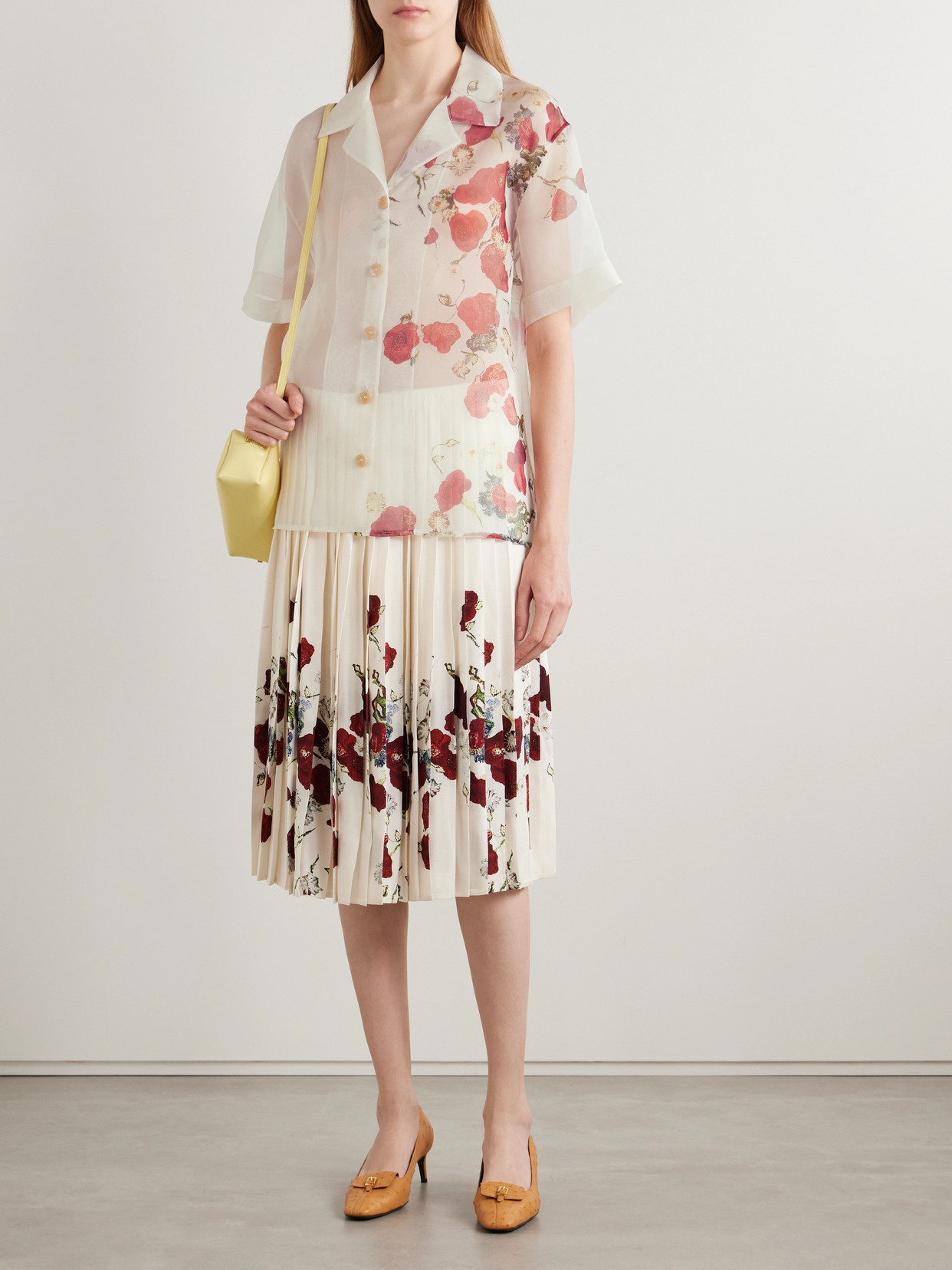 KHAITE Riordan Printed Silk-Organza Shirt