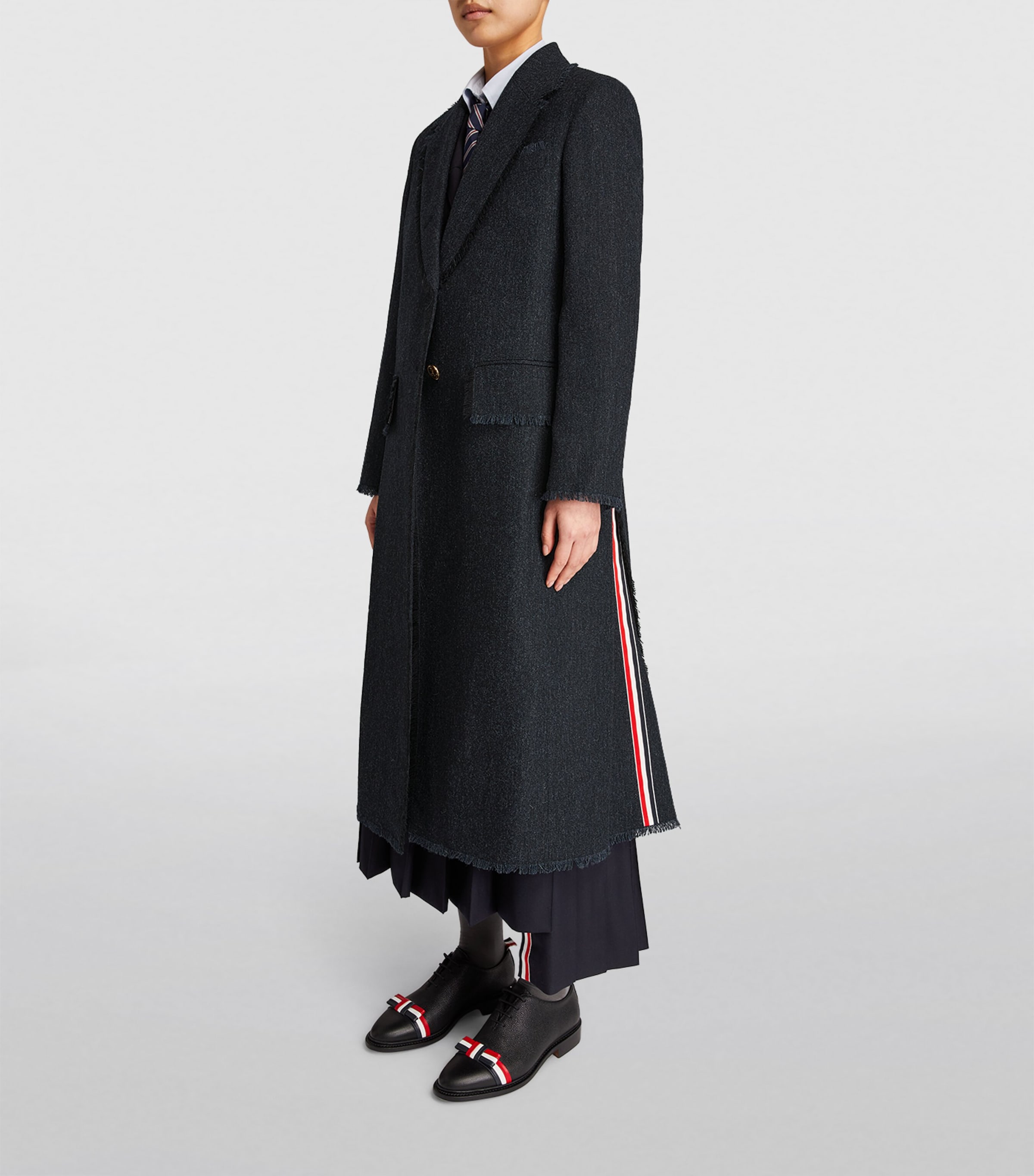 THOM BROWNE Tailored Wide-Lapel Overcoat
