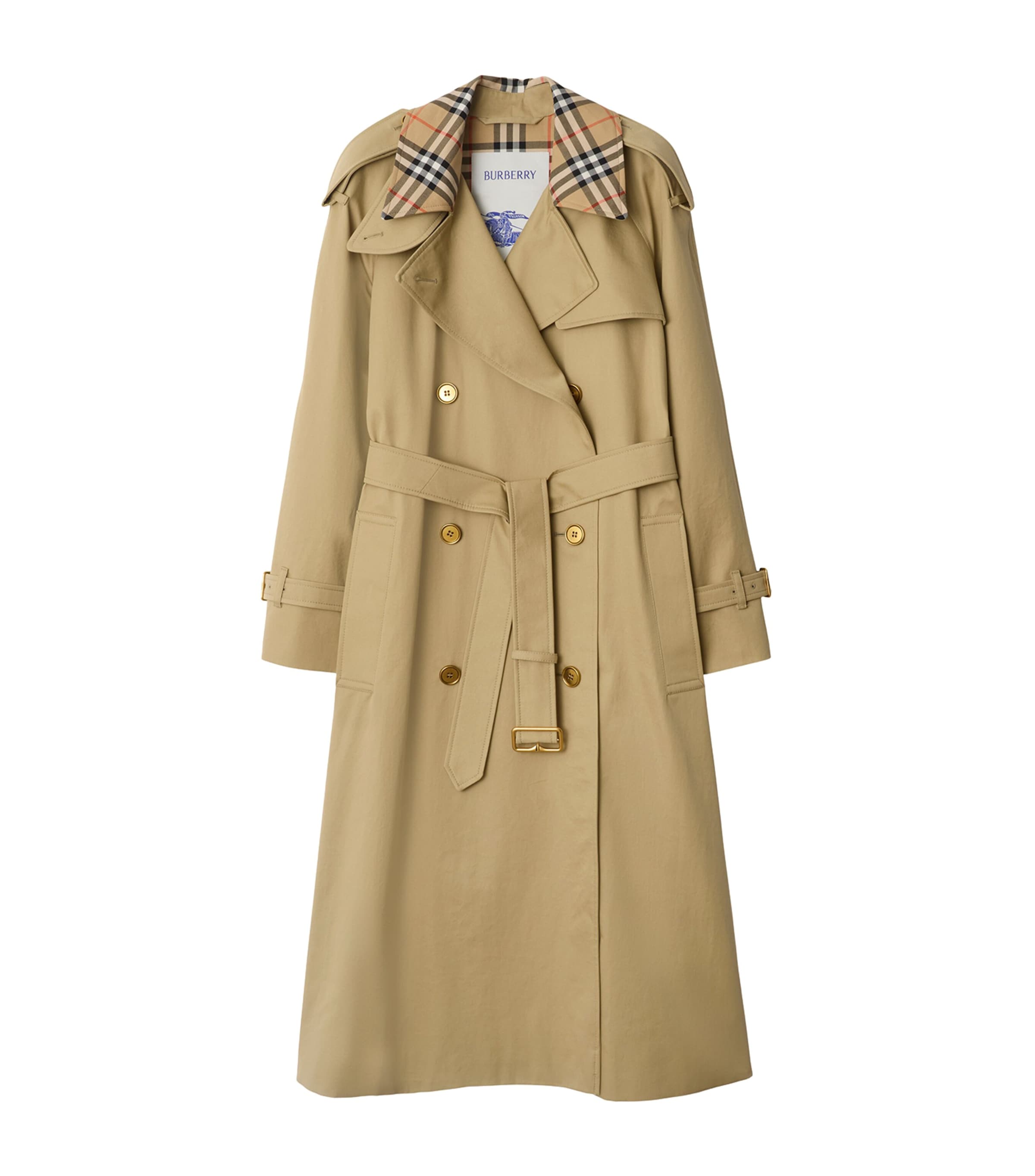 Burberry Exaggerated Gun Flap Trench Coat - Neutrals | Editorialist