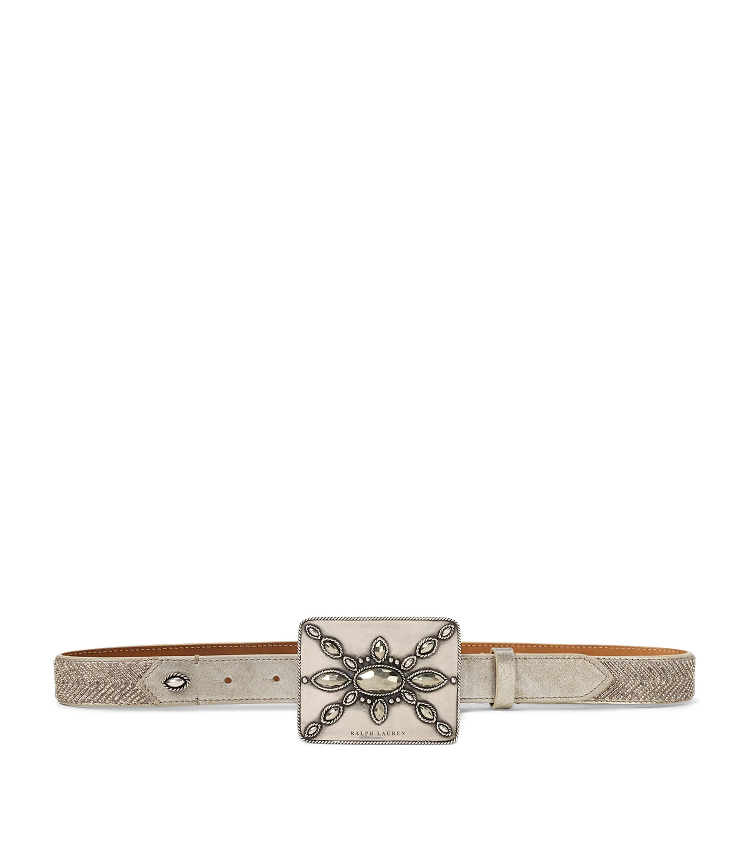 Ralph Lauren Collection Silver Belt with Bow Buckle