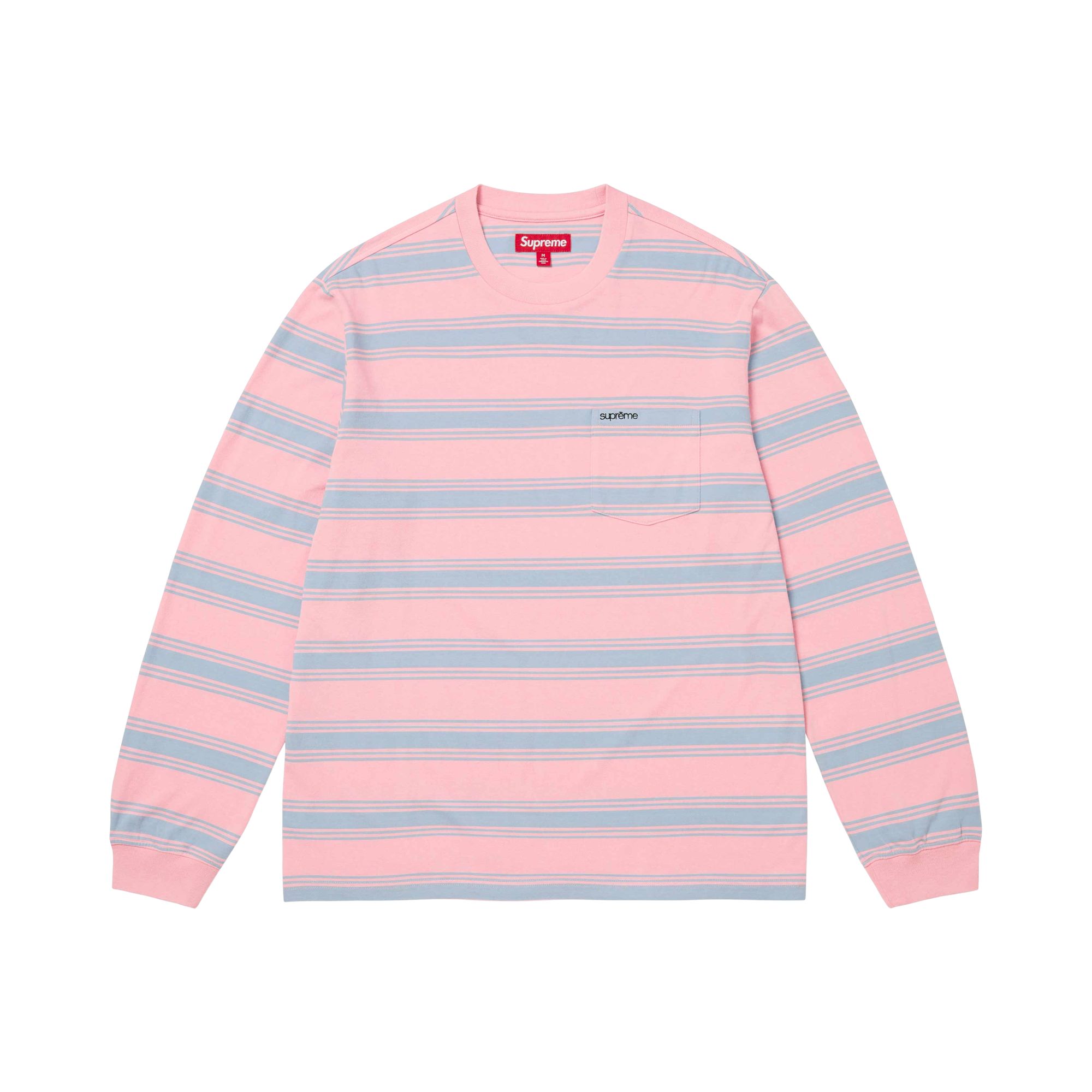 Supreme Stripe Pocket L/S Top ロングTシャツ Supreme Stripe Pocket Long-Sleeve Top - Pink | Editorialist