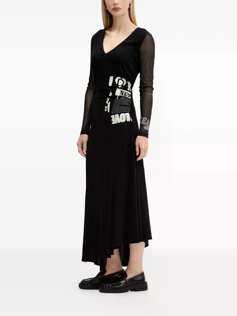 DESIGUAL Graphic Print Asymmetric Dress