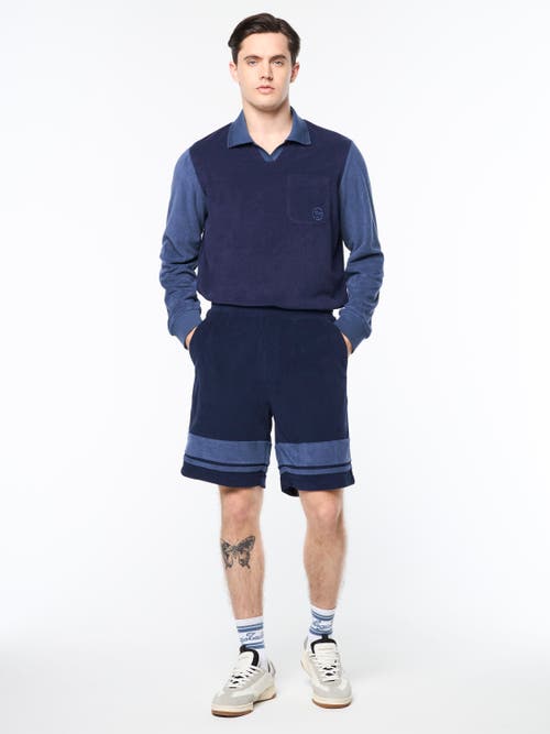 SERGIO TACCHINI Sergio Tacchini Alvar Terry Towel Shorts with Damarindo Stripes