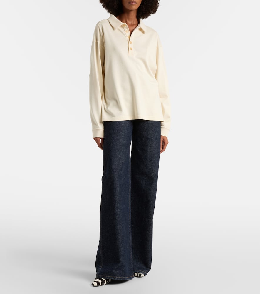KHAITE Faithful Silk Jersey Polo Sweater