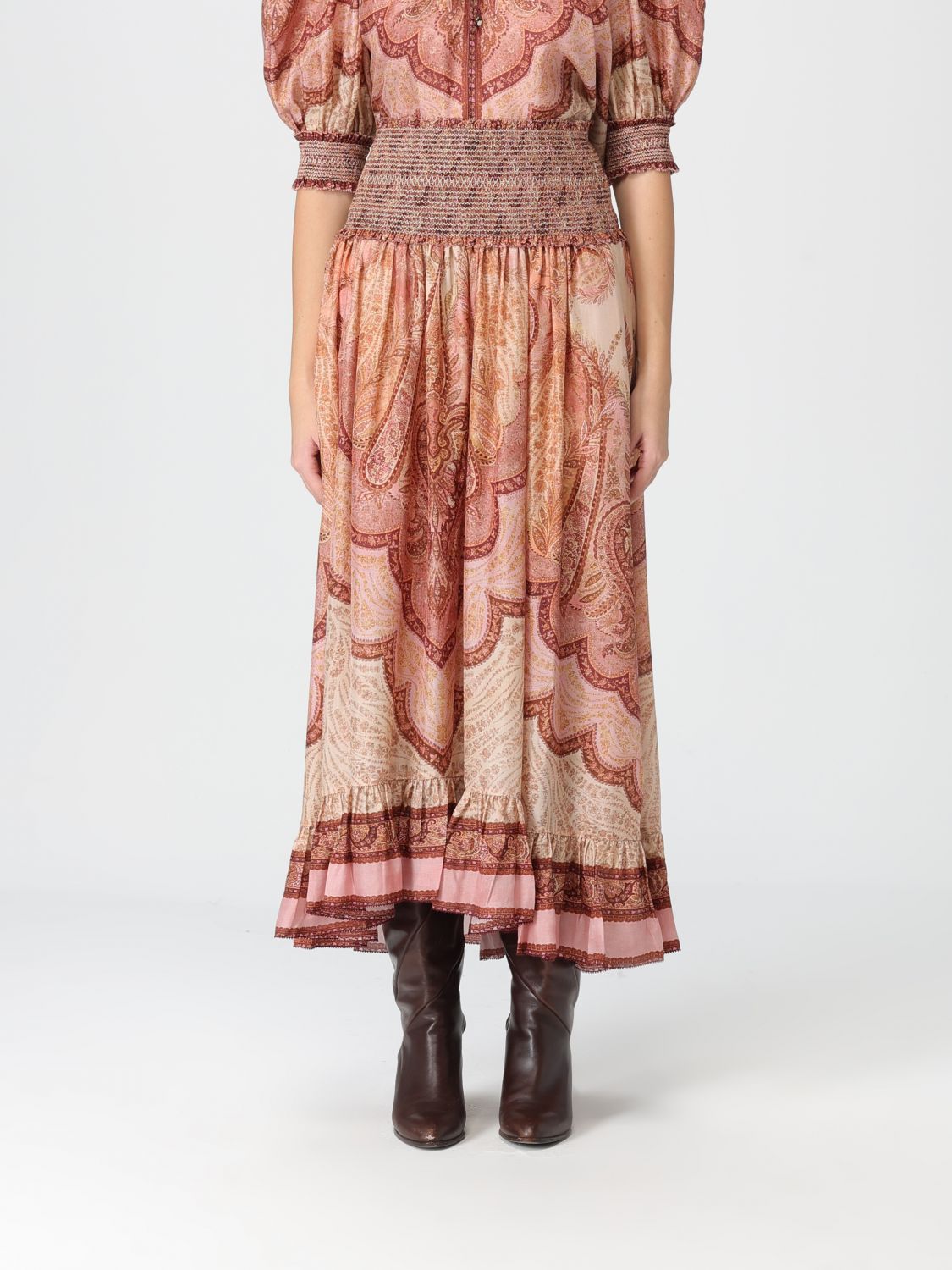 ZIMMERMANN Zimmermann Paisley Printed Tiered Maxi Skirt