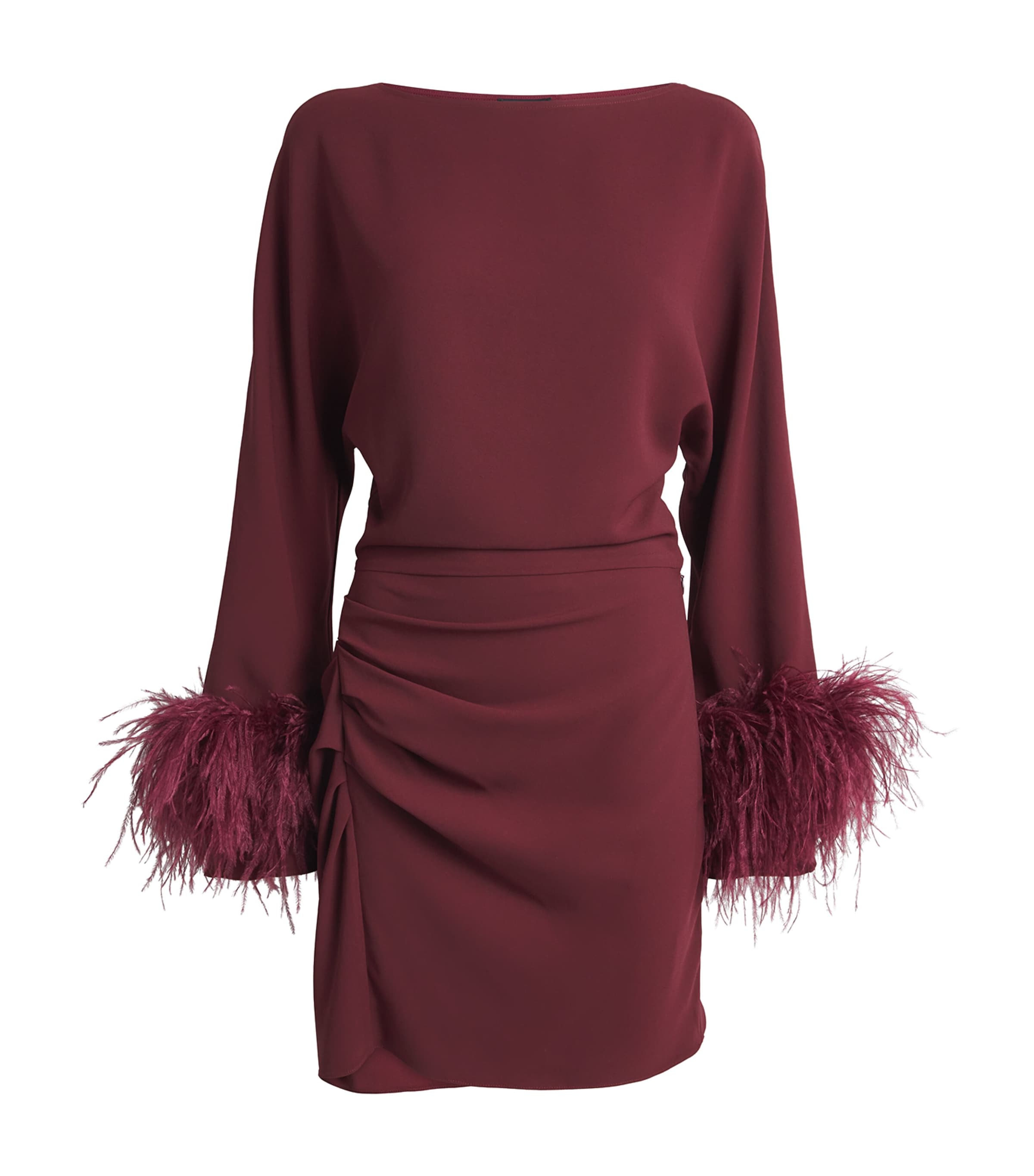 feather burgundy dress Liz Dress in Burgundy Feather main image 1