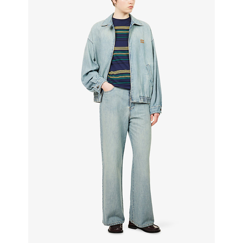 MIU MIU Chambray Wide-Leg Denim Jeans