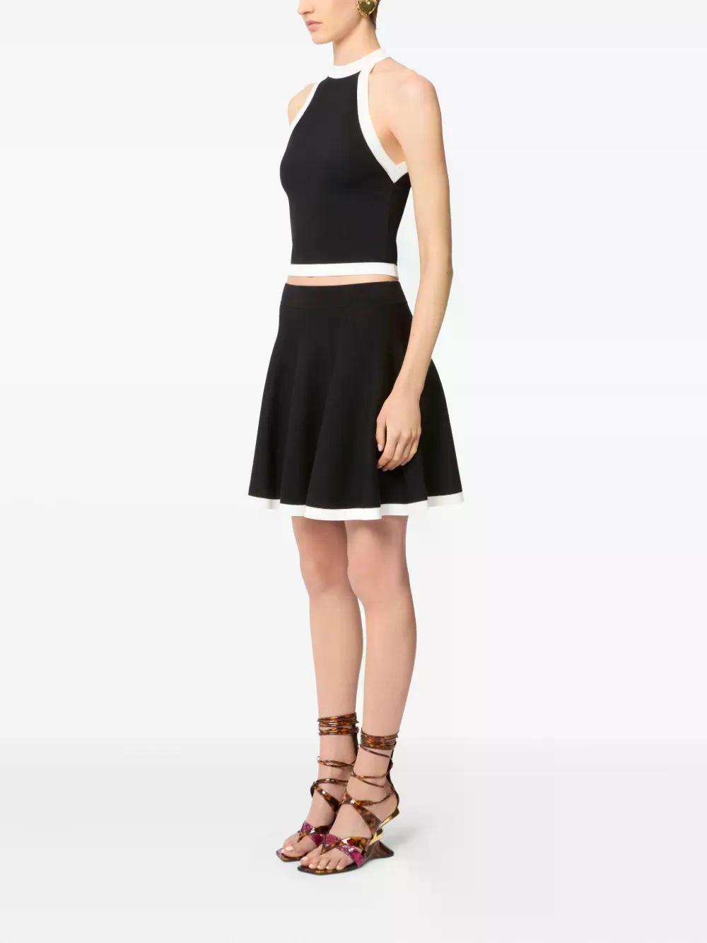 NINA RICCI Skater Trimmed-Knit Mini Skirt
