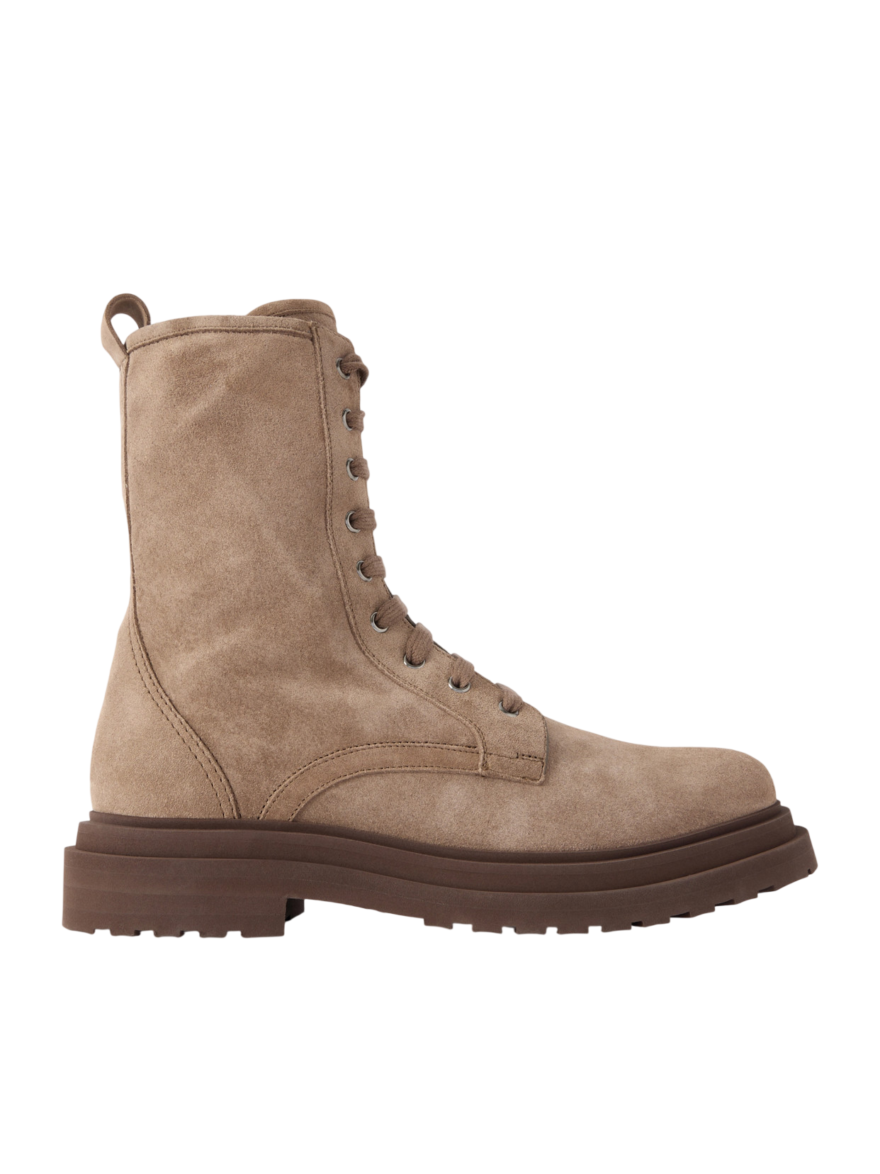 BRUNELLO CUCINELLI Suede Lace-Up Combat Boots