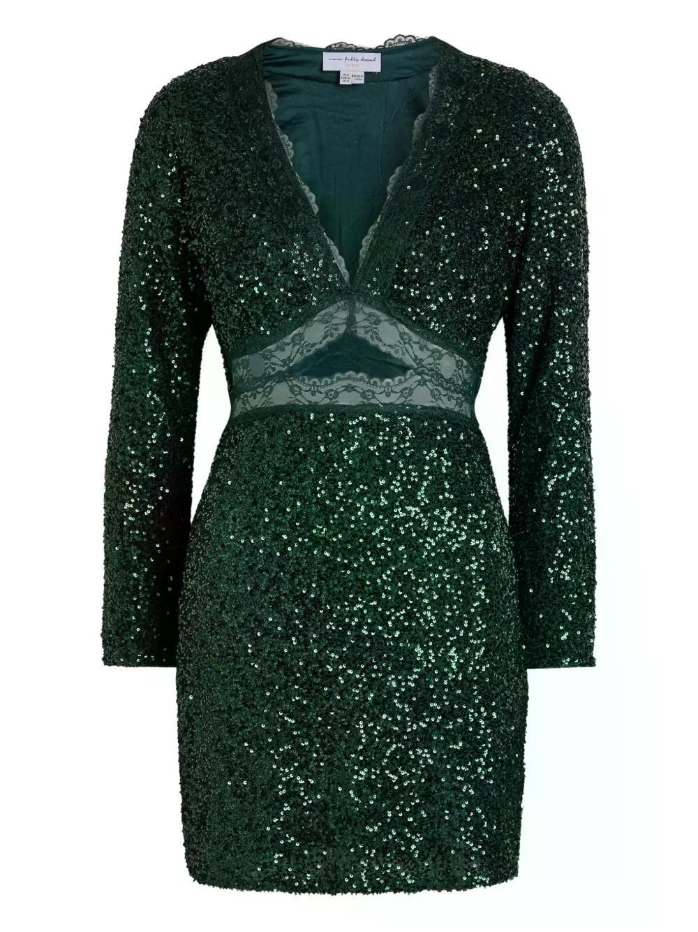 Emerald Sequin Mini Mimi Dress - 12