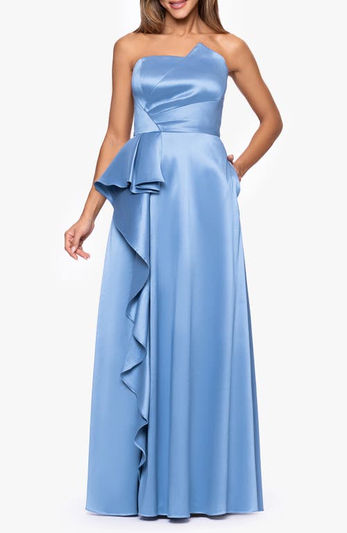 House Of Cb Tamara Strapless Stretch Satin Gown In Ivory - 50% Off |  Editorialist