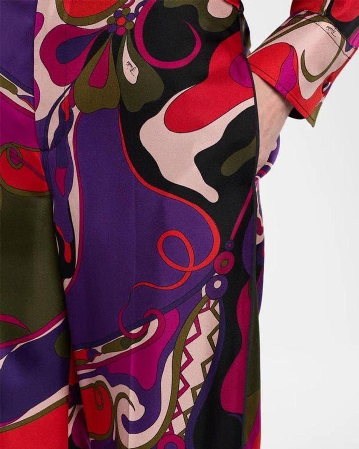 EMILIO PUCCI Pucci Silk Geometric Print Oversized Shirt