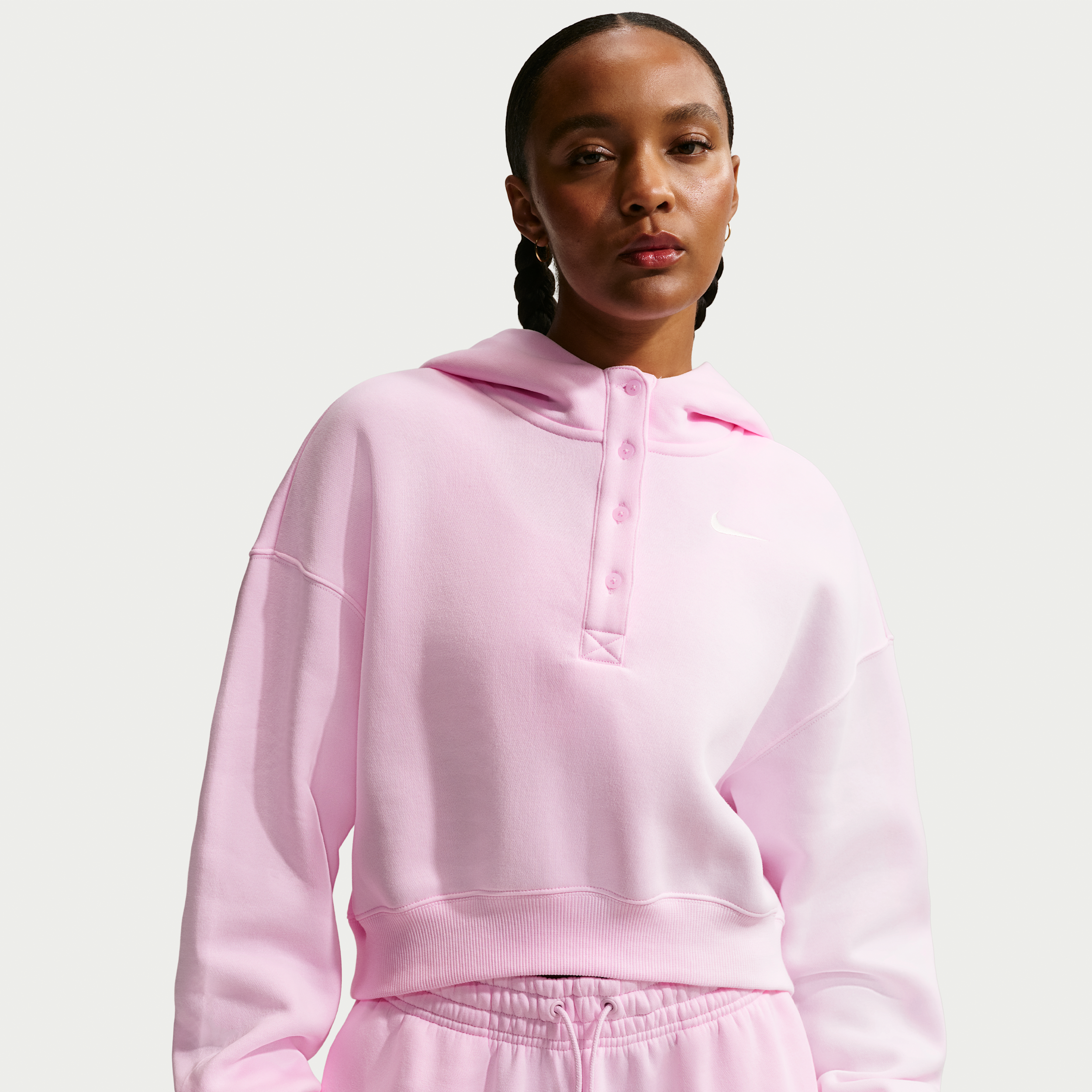 Nike Sportswear Phoenix Fleece Oversized Cropped Henley Hoodie Nike Sportswear Phoenix Fleece Oversized Cropped Henley Hoodie