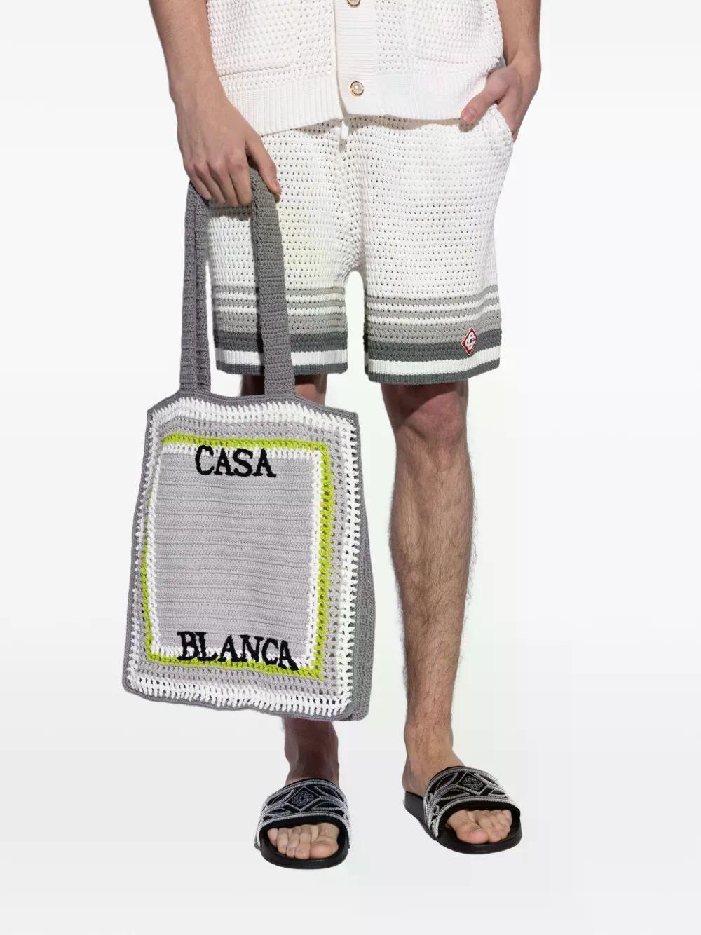 CASABLANCA Logo Crocheted Tote Bag