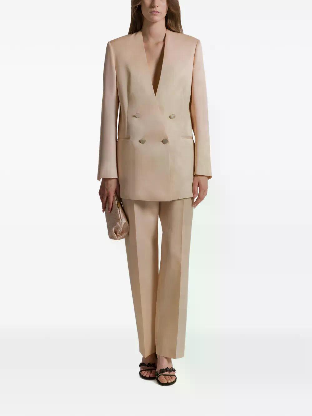 ALBERTA FERRETTI Silk Double-Breasted Blazer