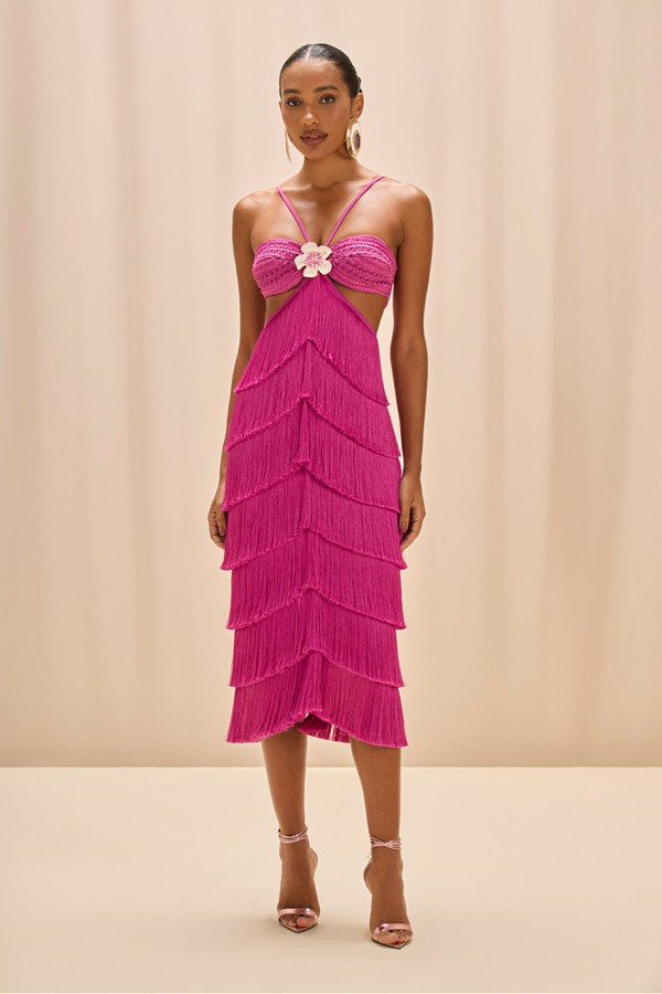 white christmas dresses SEAWEED PLUNGE BEACH DRESS – PatBO main image 1
