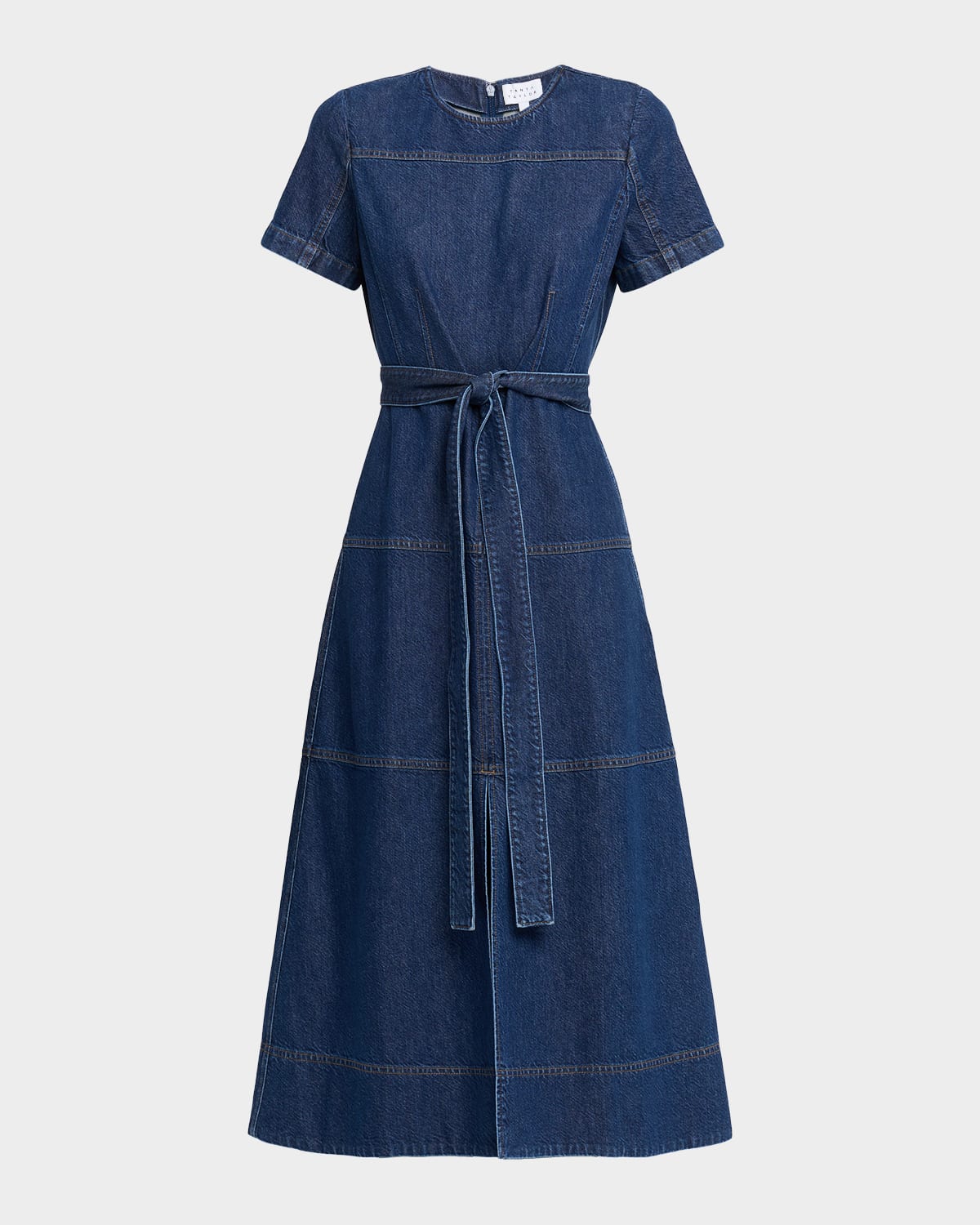 Tanya Taylor Ella Denim Midi Dress - Classic In | Editorialist