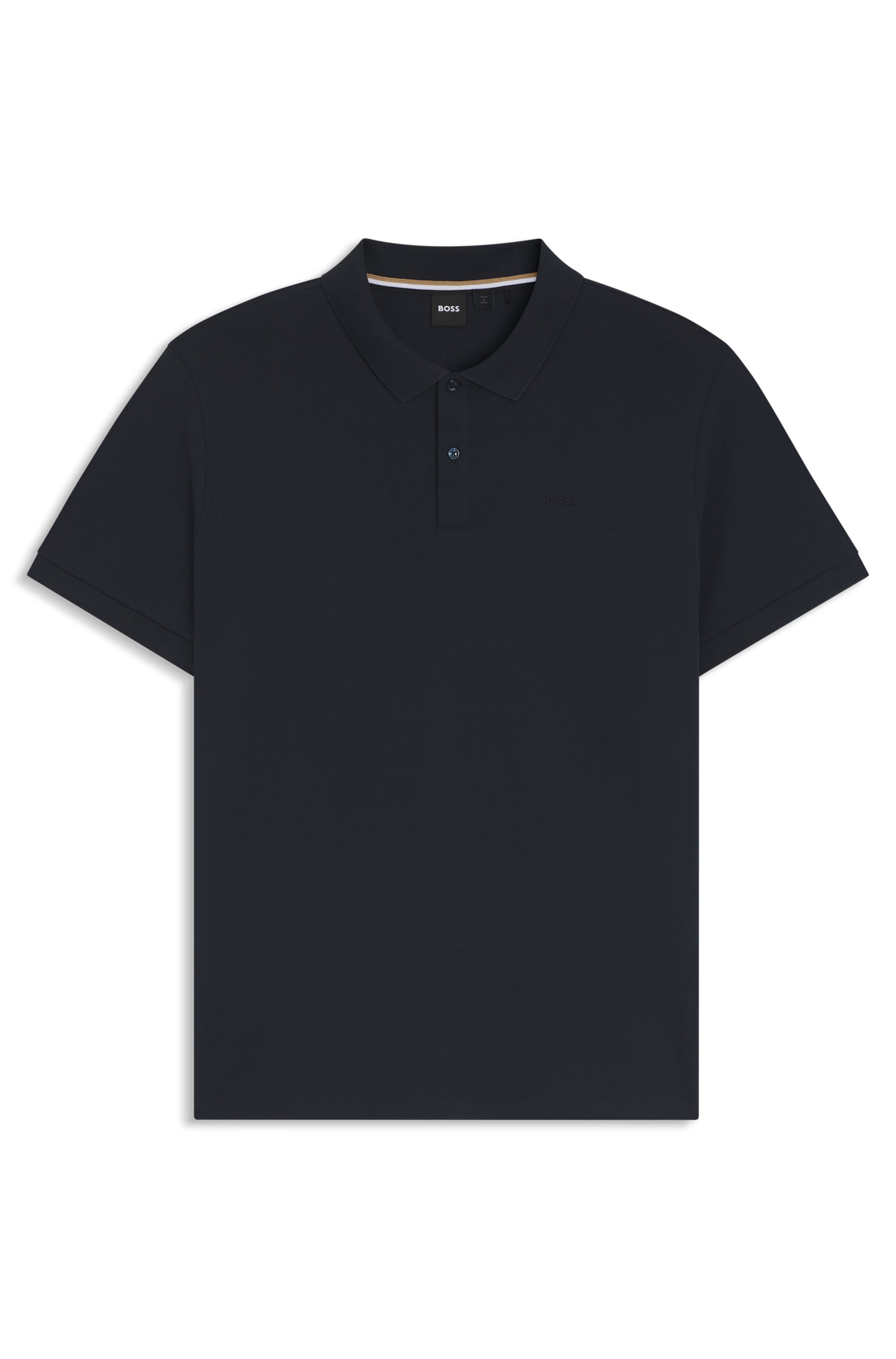 Boss Pallas Polo Shirt In Cotton Piqué With Logo Details - Dark Blue ...