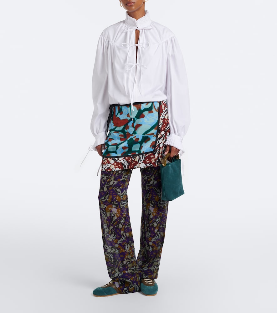 DRIES VAN NOTEN Leather-Trimmed Suede Sneakers