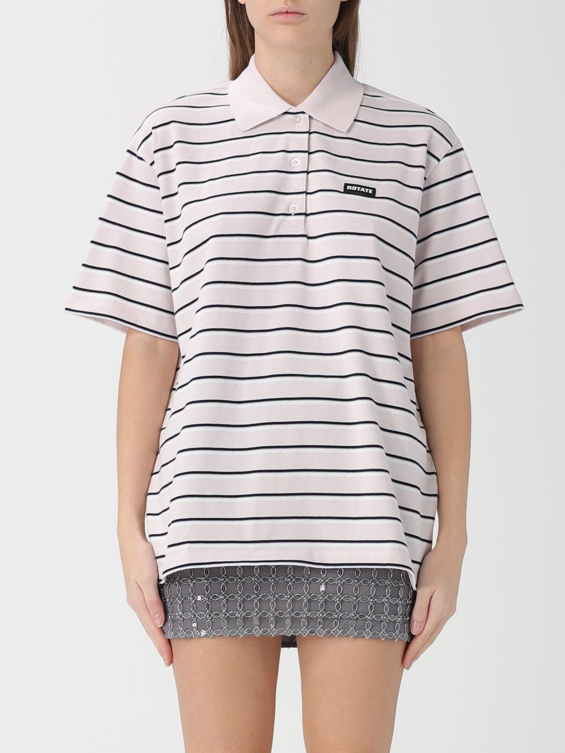 ROTATE BY BIRGER CHRISTENSEN ROTATE Striped Polo Shirt