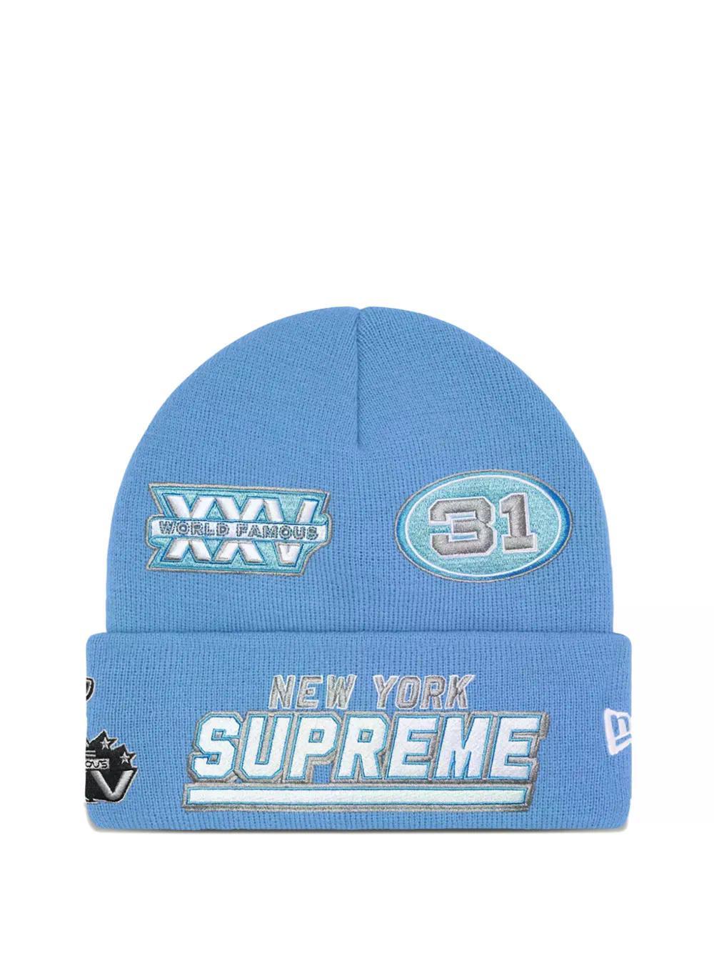 Supreme X New Era Football Beanie - Blue | Editorialist