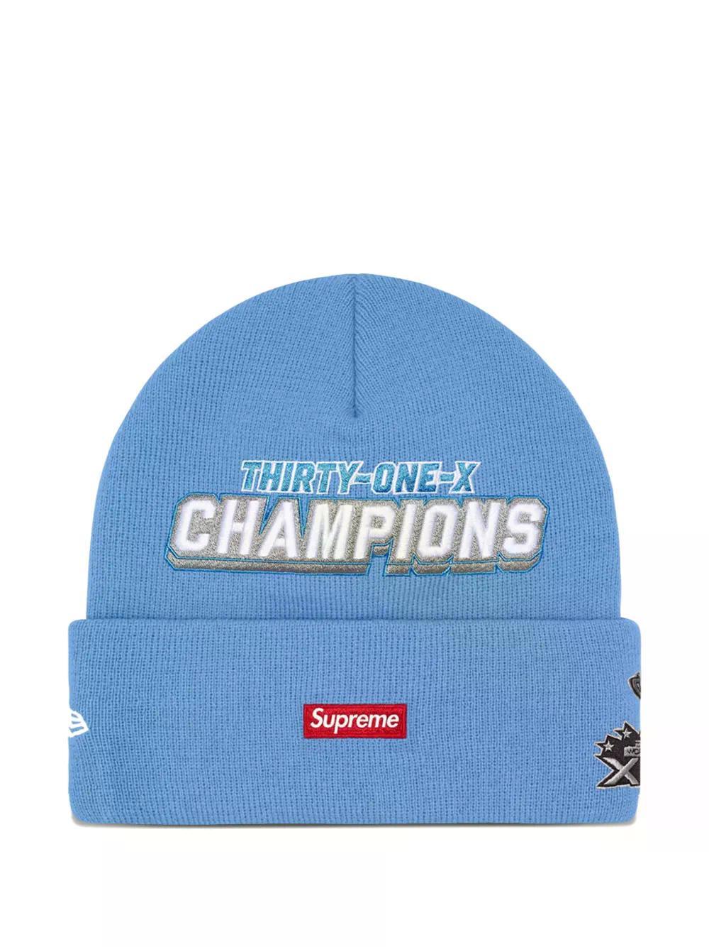 Supreme X New Era Football Beanie - Blue | Editorialist