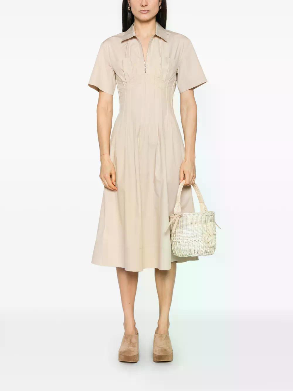 TORY BURCH Tory Burch Poplin Pleat-Waist Dress