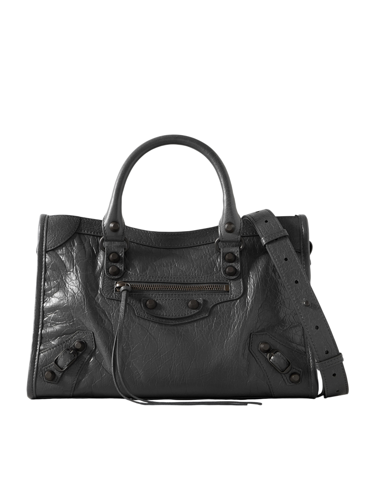 BALENCIAGA Balenciaga Le City Small Embellished Textured-Leather Tote