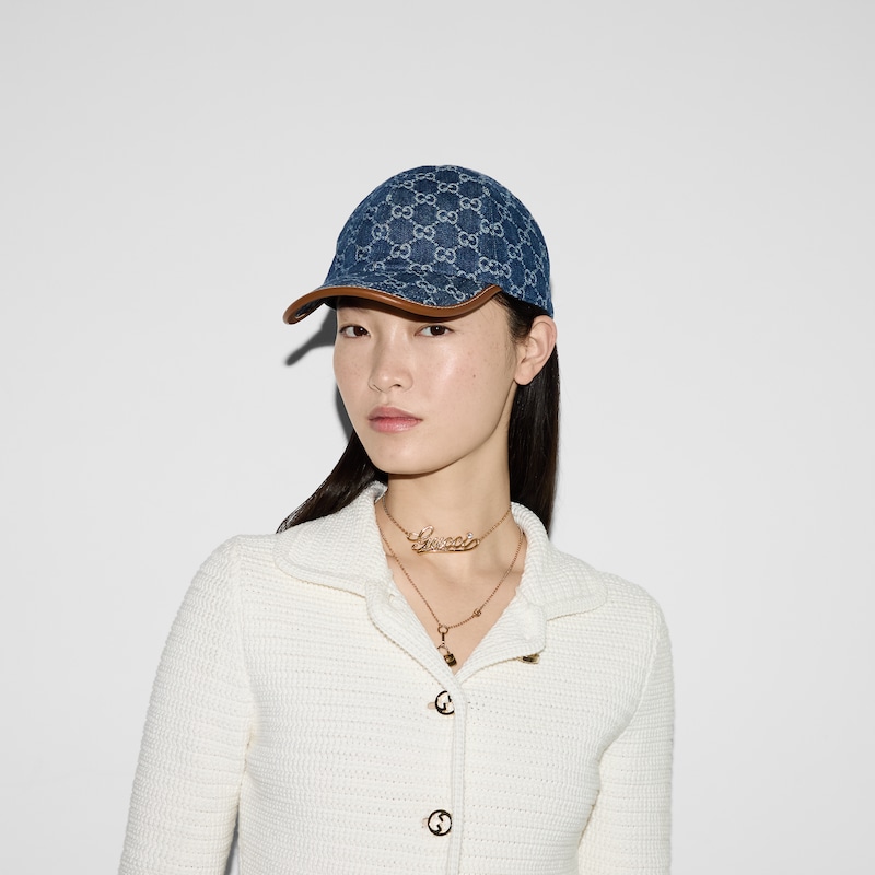 Gucci Gg Denim Baseball Hat - Blue | Editorialist display picture 1