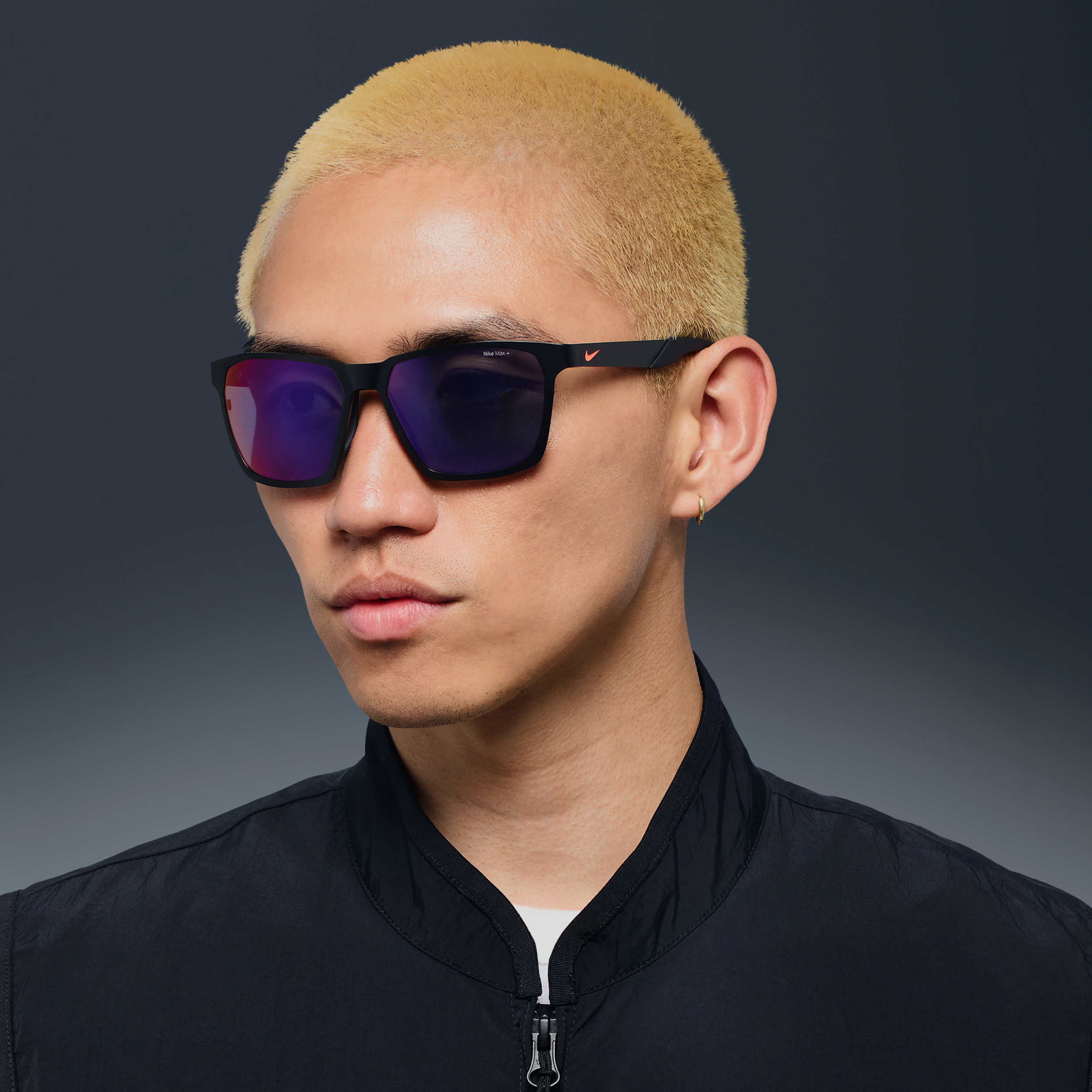 NWT Nike MAVERICK-VALOR-021 Gunmetal 57mm Sunglasses Nike Maverick Valor Sunglasses - Black | Editorialist main image 4