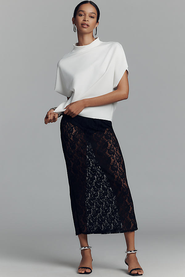 ANTHROPOLOGIE By Anthropologie Mock-Neck Batwing Top