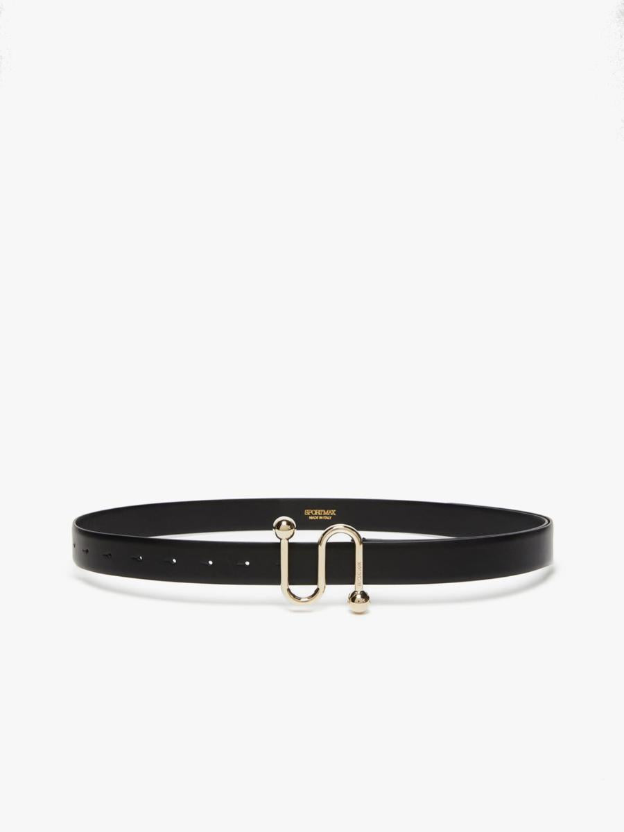 Sportmax Black Lace Belt Sportmax leather belt POOL black color 2522506011600 at PRM US main image 3