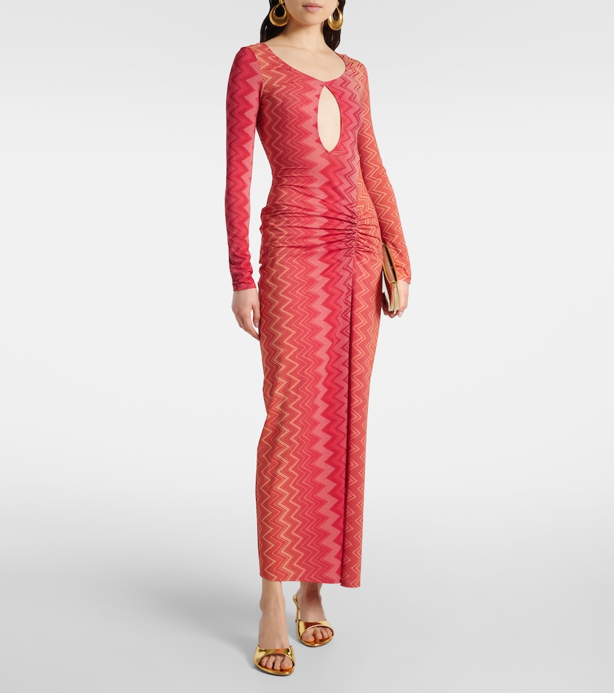 MISSONI Missoni Chevron Lamé Midi Dress