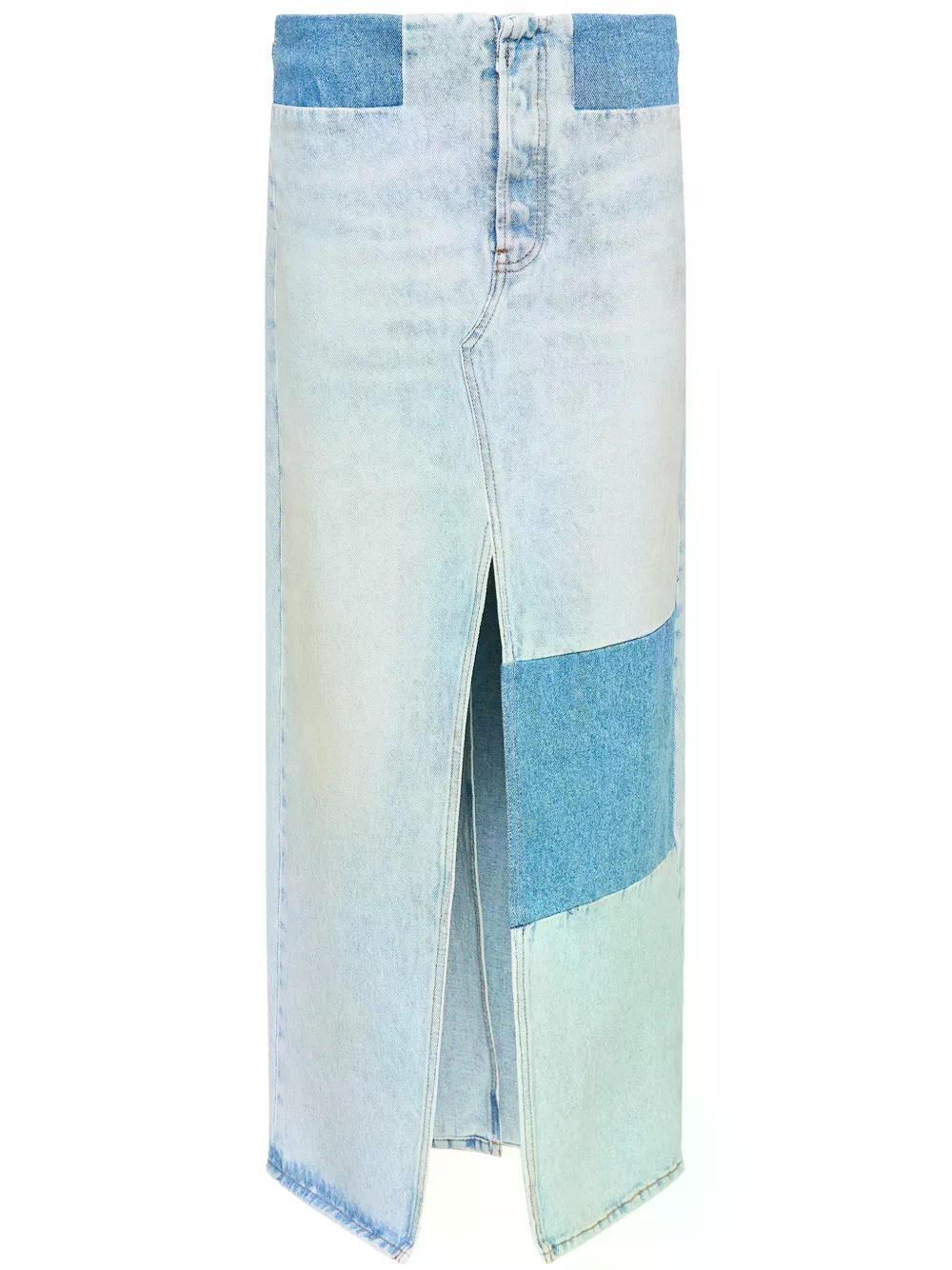 MAISON MARGIELA Patchwork Denim Skirt - Blue | Editorialist