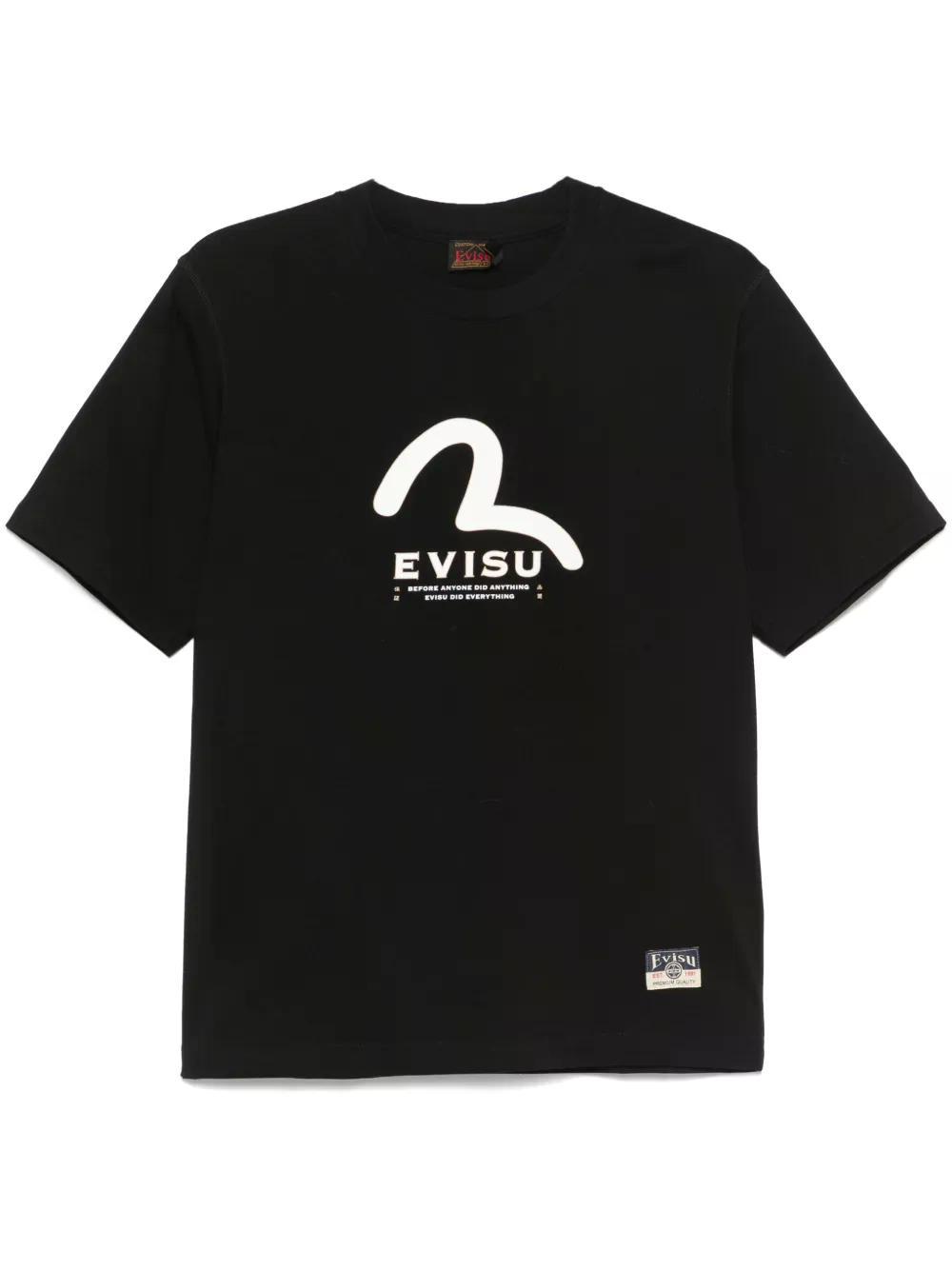 Evisu Logo-Print T-Shirt In Black - 84% Off | Editorialist